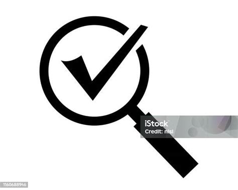 Vergrootglas Icoon Getekend In Vector Vinkje Pictogram Stockvectorkunst