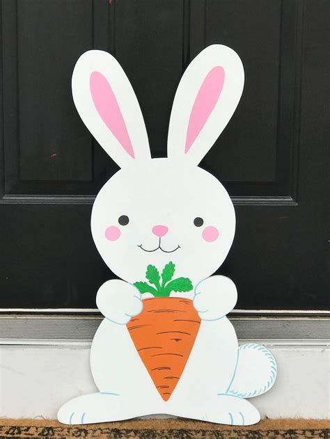 Easter Bunny Wood Outdoor Lawn Decoration Etsy Easter Decorations