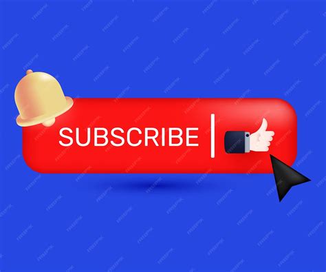 Premium Vector 3d Icon Concept Subscribe Button Pointer Clicking Realistic Vector Design