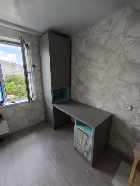 Купить Стол письменный ДЖЕРСИ СП 001 Шиншилла Серая Кенди Матовый Скай МК Стиль в Минске