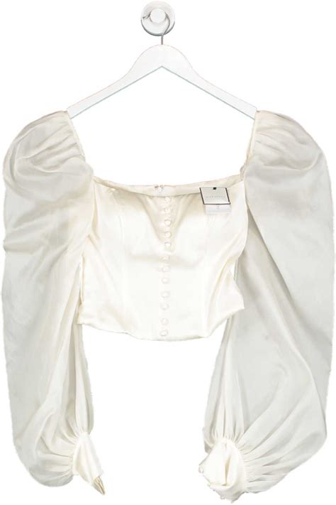Ivan Young White The Silk Gazar Puffy Sleeves Satin T Gem