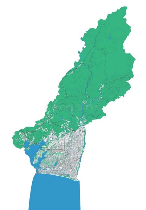 滨松地图 滨松市行政区详图 景观全景图 公路路线图 向量例证 插画 包括有 视图 领土 258877482