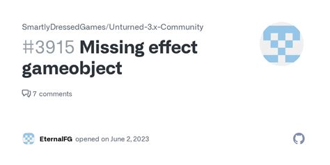 Missing Effect Gameobject · Issue 3915 · Smartlydressedgamesunturned