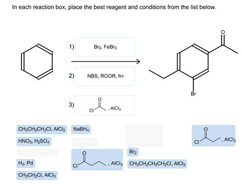 Solved In Each Reaction Box Place The Best Reagent And C