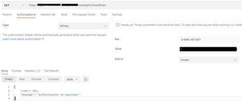 On Postman 401 Authorization Is Required On A Self Hosted N8n