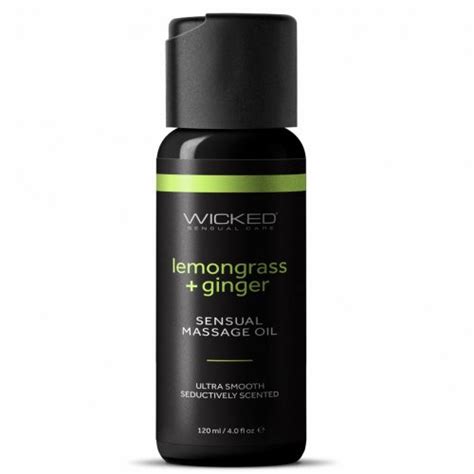 Wicked Sensual Care Lemongrass Ginger Sensual Massage Oil 4oz Sex Toys At Adult Empire