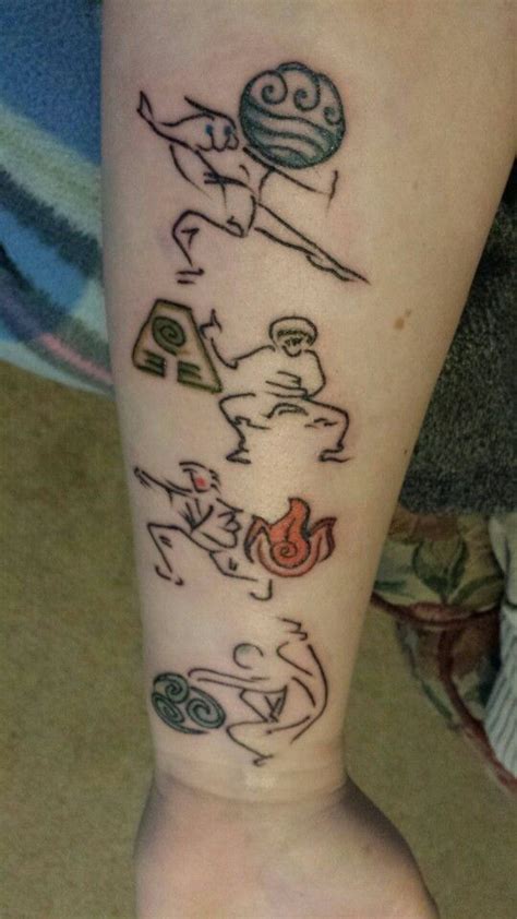 A Persons Leg With Tattoos On It And An Image Of The Same Character