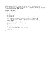 Prelab 5 Cpp PreLab 5 Assignment Finish The Following Program Which Adds Up All Integers