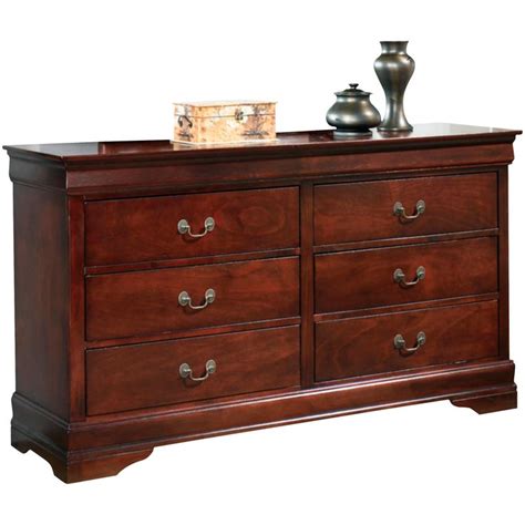 Alisdair Dark Brown Double Dresser Vintage Cherry Wood Dresser Dark