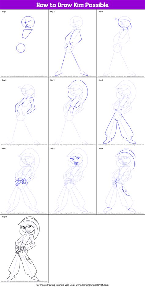 How To Draw Kim Possible Kim Possible Step By Step