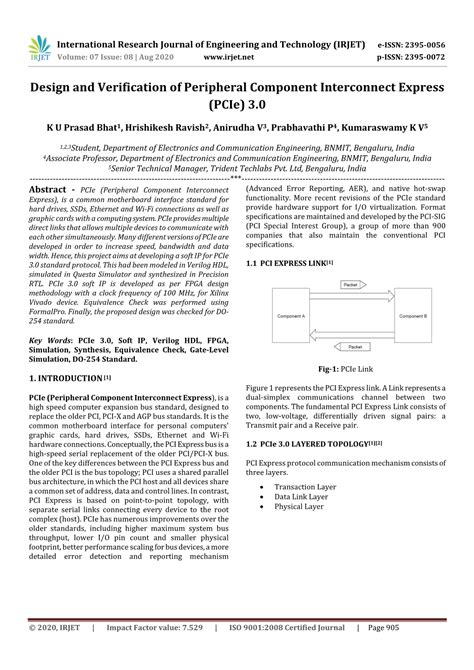 Design And Verification Of Peripheral Component Interconnect Express