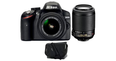 Nikon D3200 Dual Zoom Kit (18-55VRII+55-200VR) (black) + geanta