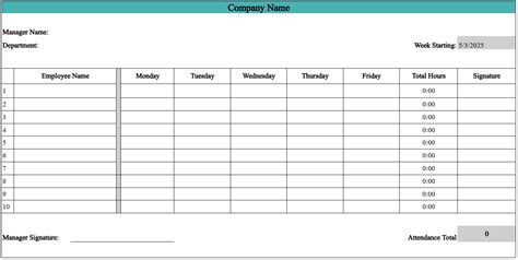 free employee attendance calendar templates 2025