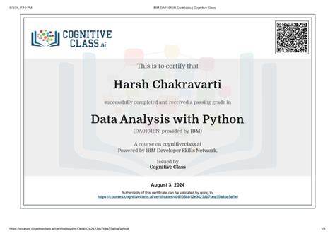 Earned Data Analysis With Python Certification Harsh Chakravarti Posted On The Topic Linkedin