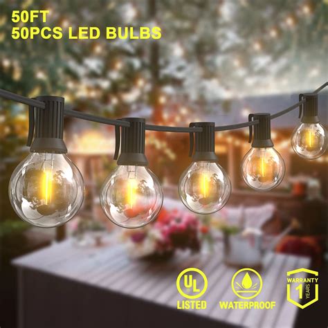Led 문자열 조명 G40 50ft 30ft 25ft 야외 요정 웨딩 램프 Led 글로브 꽃 전구 E12 220v 110v 파티