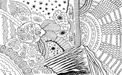 Zendoodle Line Art Adult Coloring Page Abstract Pattern With Floral
