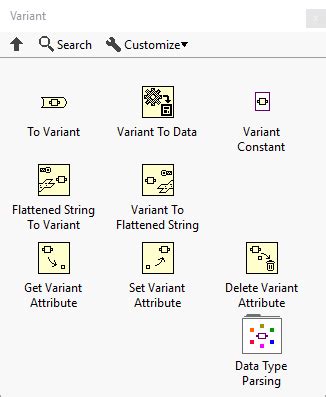 Functions Palette Programming Cluster Class And Variant Variant