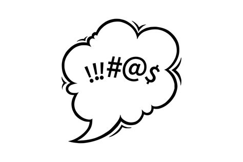Swearing Speech Bubble Censored With Symbols Hand Drawn Swear Words In Text Bubble To Express