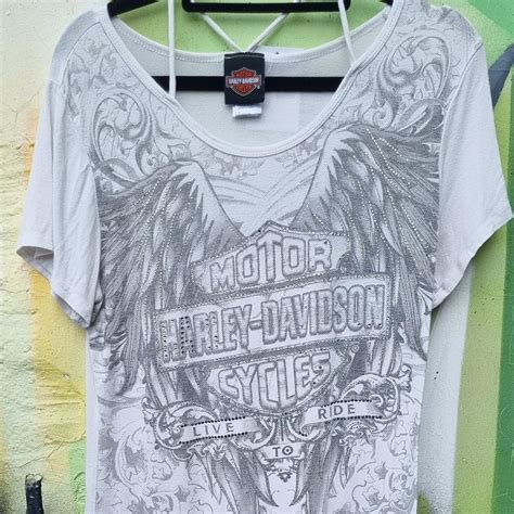 Vintage Harley Davidson Tee Shirt Necklie Strap Depop
