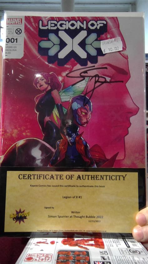 Legion Of X 1 Signed By Simon Spurrier Kapow Comics