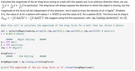 Solved Calculate The Magnitude Of The Air Drag Force Acting