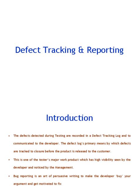 Defect Tracking And Reporting Pdf Software Bug Software Engineering