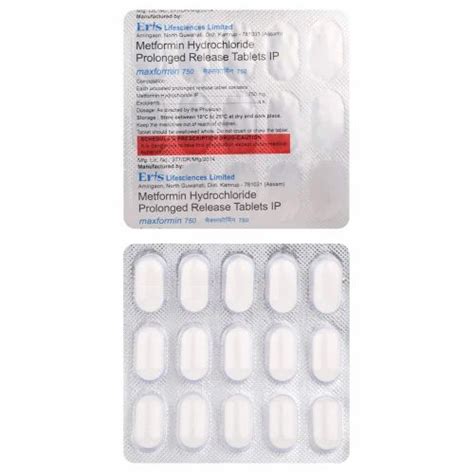 Metformin Hydrochloride Prolonged Release Tablets Ip At ₹ 750strip