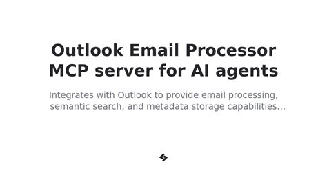 Outlook Email Processor Mcp Server For Ai Agents