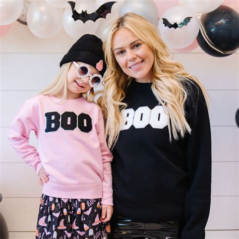 Boo Patch Halloween Adult Sweatshirt Black Sweet Wink Wholesale
