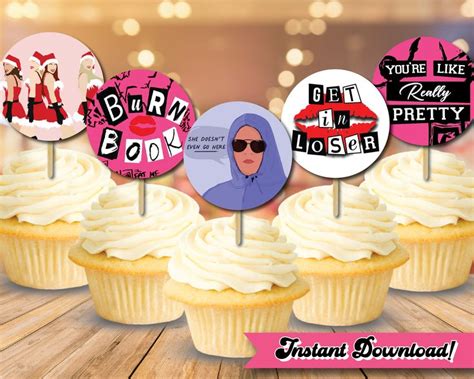 Mean Girls Cupcake Toppers Instant Download Set Of 12 Mean Girls Party