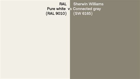 RAL Pure White RAL Vs Sherwin Williams Connected Gray SW Side By Side Comparison