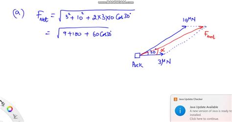 Solved A Flea Pulls On A Puck With A Force Of 10 Micron At An Angle Of