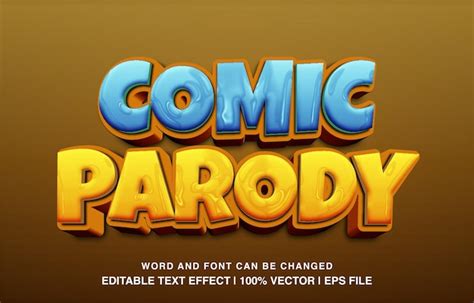 Premium Vector Editable 3d Bold Comic Parody Text Effect