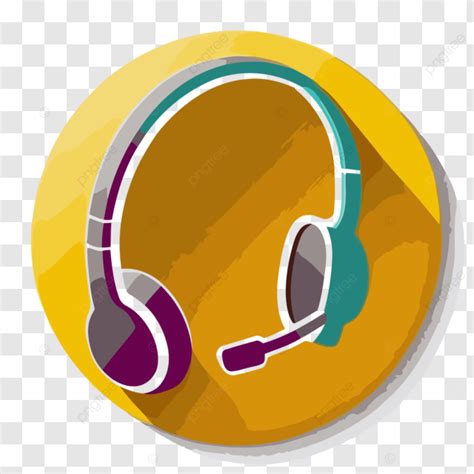 노란색 배경의 헤드셋 아이콘 벡터 흰색 배경에 헤드셋 비즈니스의 단순한 다채로운 아이콘 그림자 없음 작은 프레임 중앙 Png 일러스트 및 벡터 에 대한 무료 다운로드