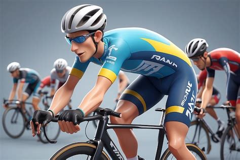 Premium Photo Racing Cyclist Cartoon Character Illustration