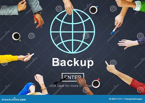 Backup Data Storage Restore Safety Security Concept Stock Illustration