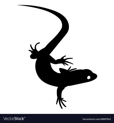 Stylized Lizard Black White Reptile Royalty Free Vector
