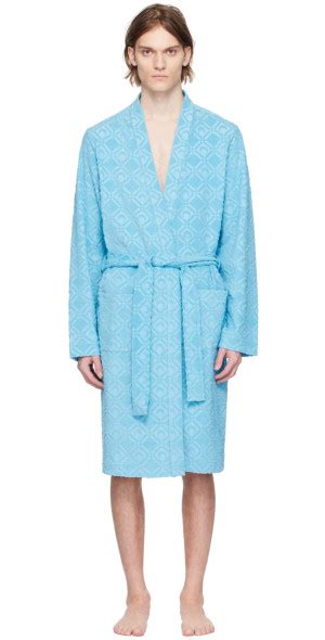 Marine Serre Blue Jacquard Robe