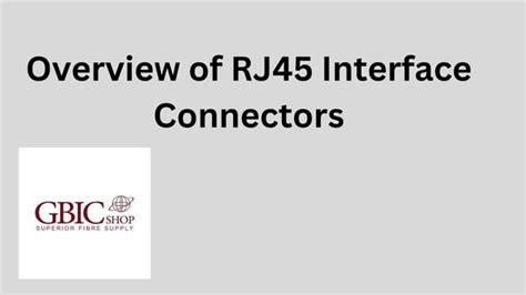 Overview Of RJ Interface Connectors PDF
