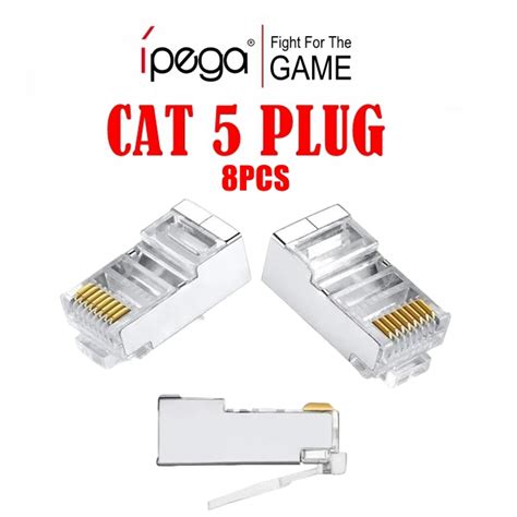 Cat5 Rj45 Connector 8p8c Modular Ethernet Cable Header Plug 8pcs