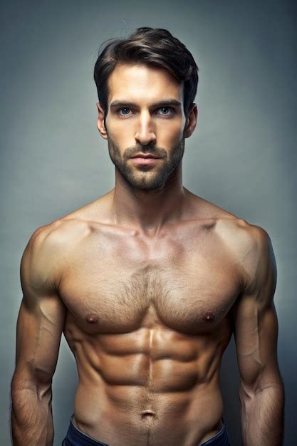 Um Homem Com Barba E Sem Camisa Imagem Premium Gerada Com Ia