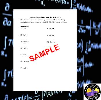 TWOS Multiplication Tables 10x Question Worksheet Editable W Answer Key