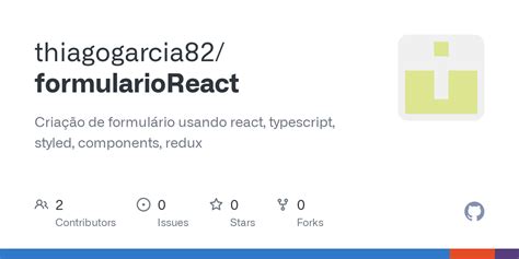 Github Thiagogarcia82formularioreact Criação De Formulário Usando