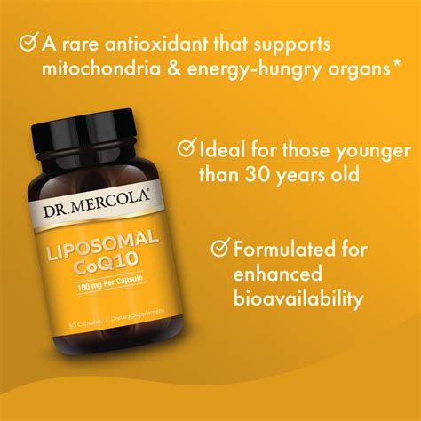 Dr Mercola® Liposomal Coq10 Supplement 100 Mg 30 Capsules Mercola