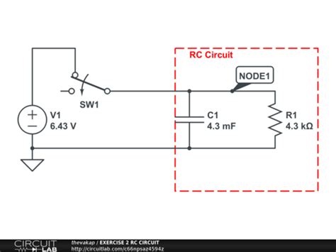 EXERCISE RC CIRCUIT CircuitLab EXERCISE RC CIRCUIT CircuitLab