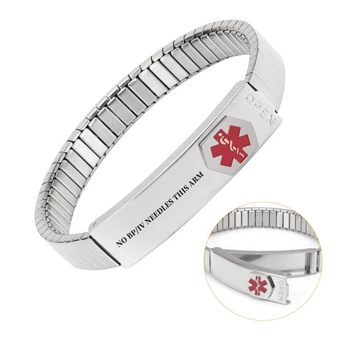 Wollet Stretch Medical Alert Bracelet For Women Easy On Easy Off 688