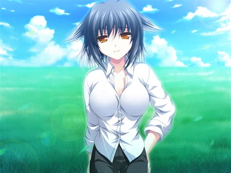Online Crop Blue Haired Female Anime Character Wallpaper Hd Wallpaper