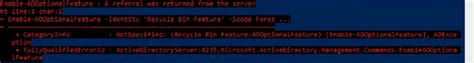 Powershell Enable Active Directory Recycle Bin Gives Error Everything Powershell