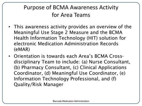 Ppt Bar Code Medication Administration Bcma Awareness R Esource P Atient M Anagement S Ystem