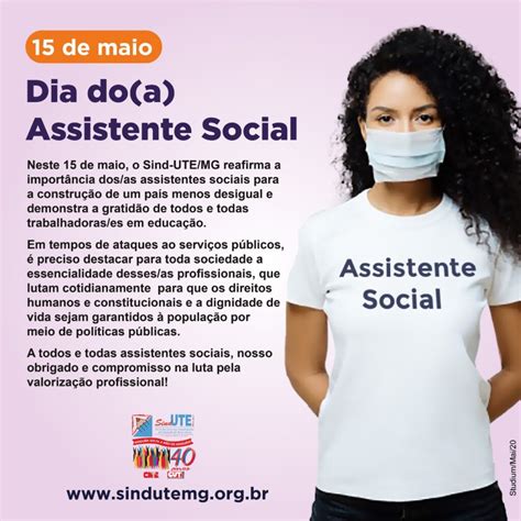 15 De Maio Dia Doa Assistente Social Sind Utemg